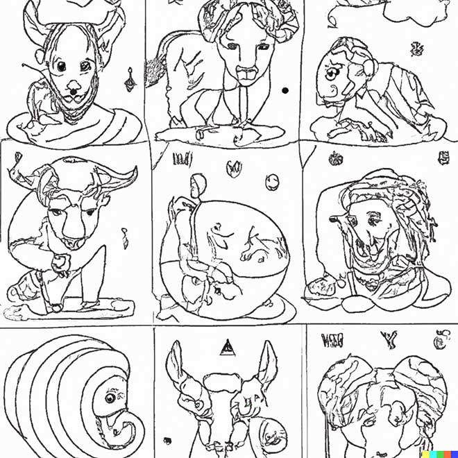 45+ Desenhos dos Signos do Zodíaco para Imprimir e Colorir