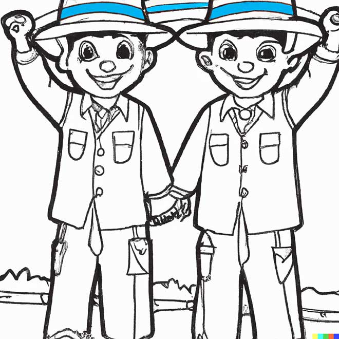 37+ Desenhos de Irmãos para Imprimir e Colorir e Pintar