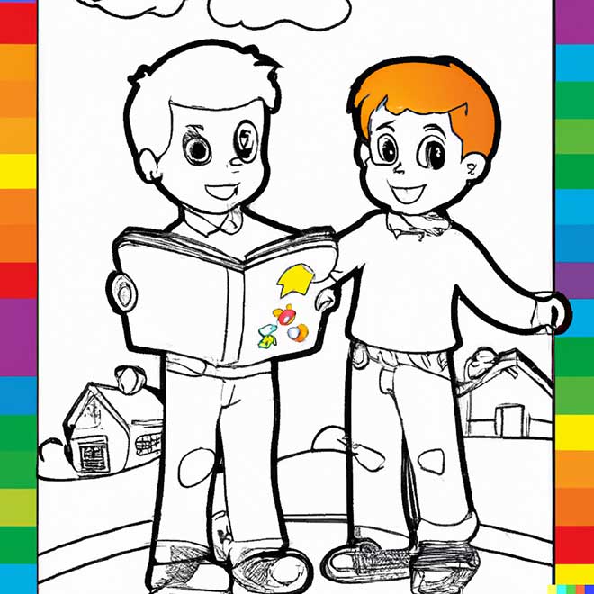 37+ Desenhos de Irmãos para Imprimir e Colorir e Pintar