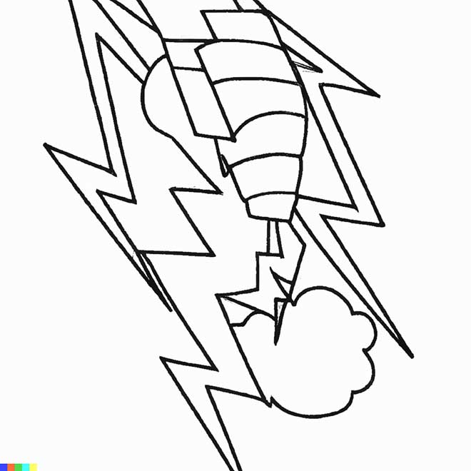25+ Desenhos de Relâmpago para Imprimir e Colorir/Pintar