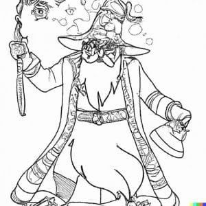 18+Desenhos de Bruxo para Imprimir e Colorir/Pintar