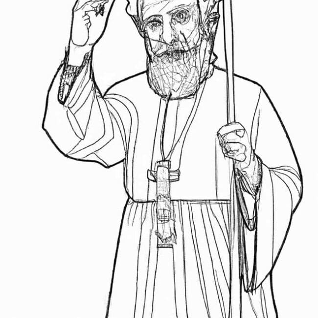 35+ Desenhos de São Pedro para Imprimir e Colorir/Pintar