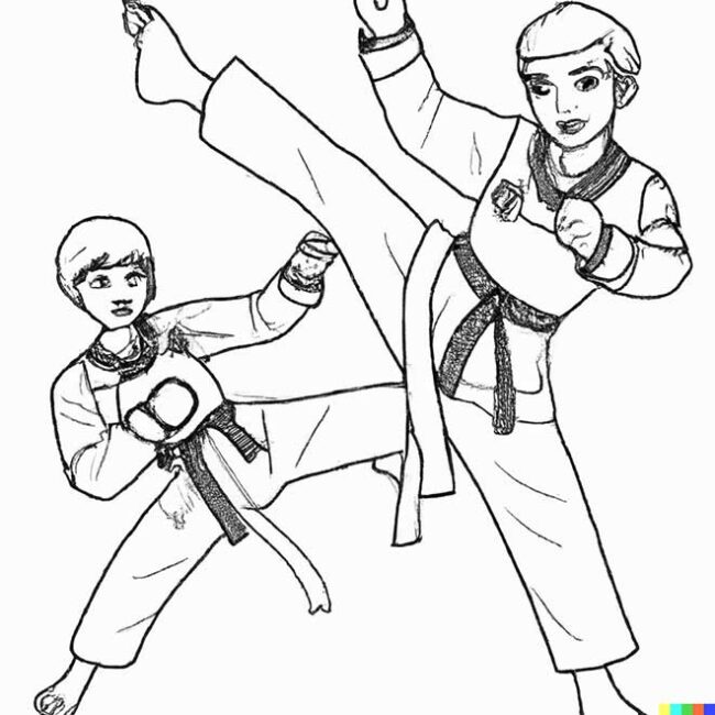 13+ Desenhos de Taekwondo para Imprimir e Colorir/Pintar