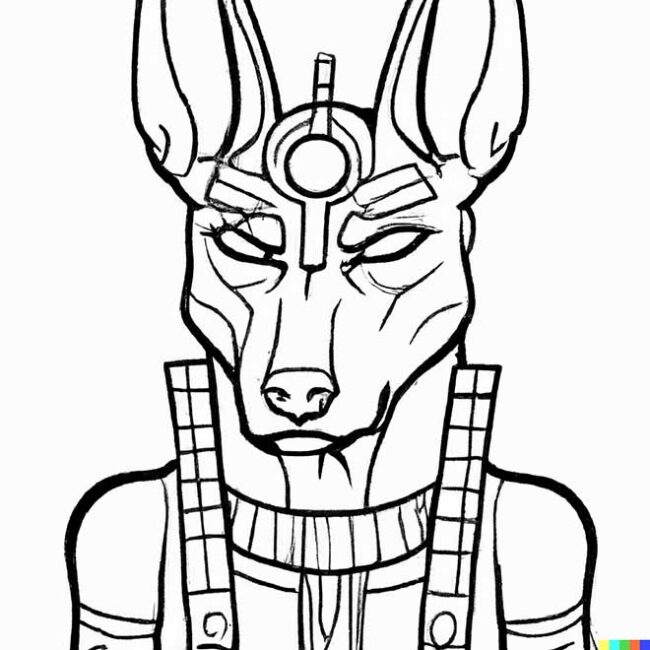 15+ Desenhos de Anúbis para Imprimir e Colorir/Pintar