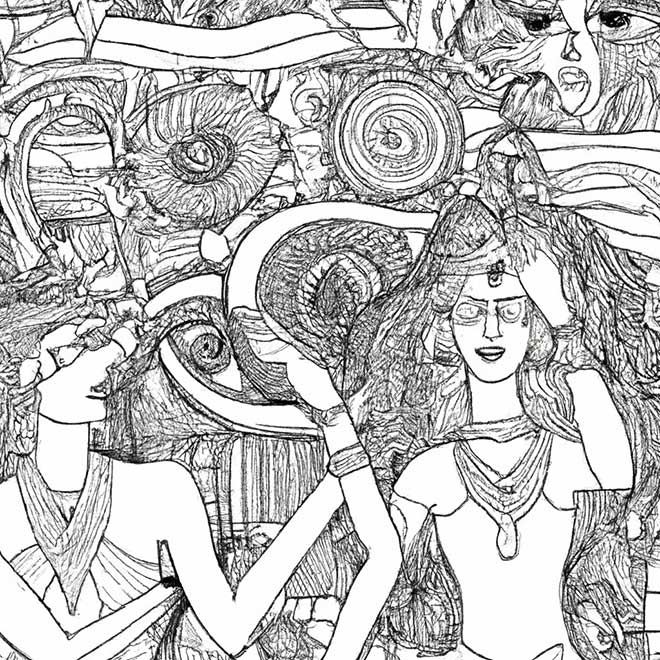 40+ Desenhos de Arte Figurativa para Imprimir e Colorir/Pintar