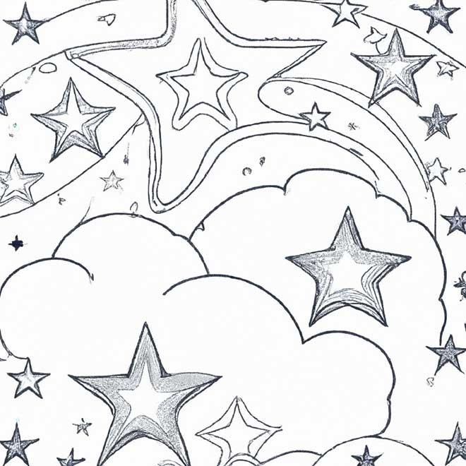 40+ Desenhos de Céu Estrelado para Imprimir e Colorir/Pintar