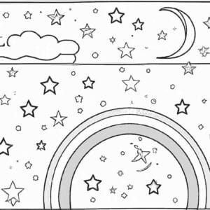 40+ Desenhos de Céu Estrelado para Imprimir e Colorir/Pintar