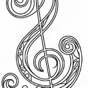 40+ Desenhos de Clave de Sol para Imprimir e Colorir/Pintar