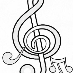 40+ Desenhos de Clave de Sol para Imprimir e Colorir/Pintar