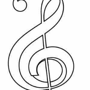 40+ Desenhos de Clave de Sol para Imprimir e Colorir/Pintar