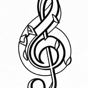 40+ Desenhos de Clave de Sol para Imprimir e Colorir/Pintar