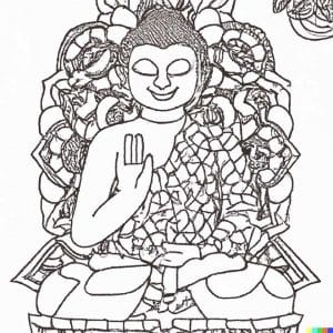 15+ Desenhos de Buda para Imprimir e Colorir/Pintar