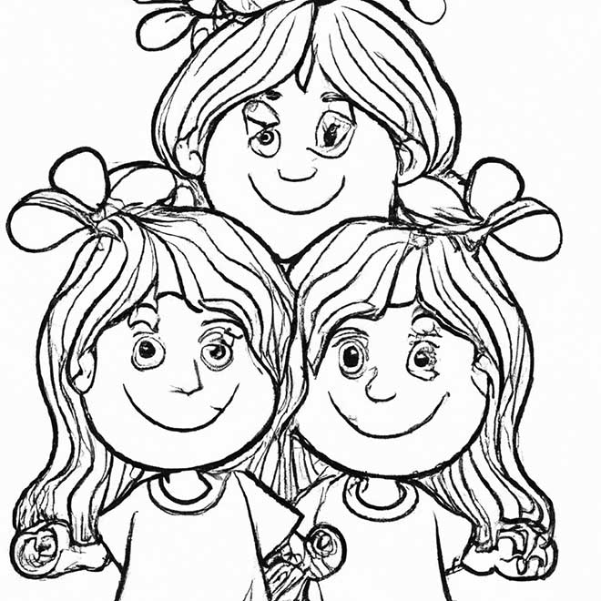 33+ Desenhos de Trigêmeas para Imprimir e Colorir/Pintar