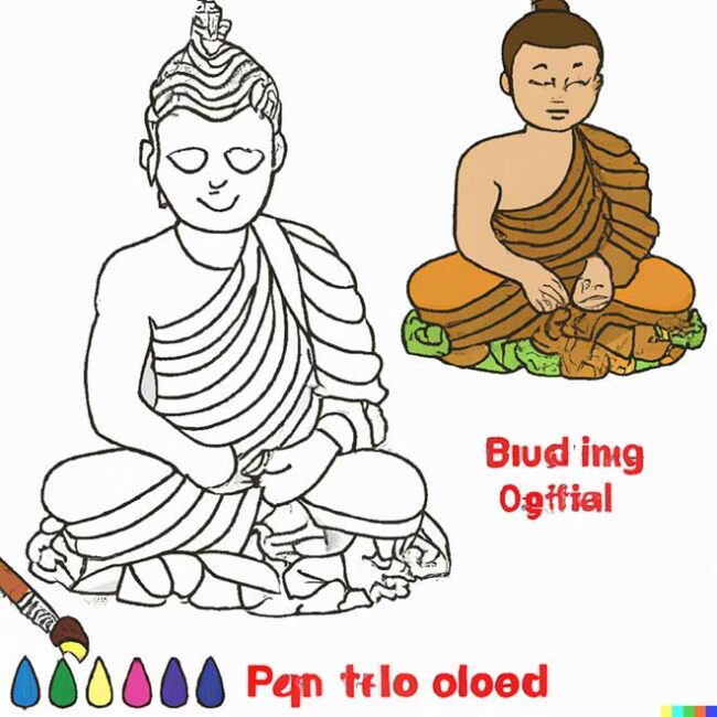 15+ Desenhos de Buda para Imprimir e Colorir/Pintar