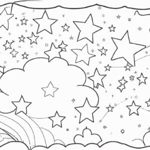 40+ Desenhos de Céu Estrelado para Imprimir e Colorir/Pintar