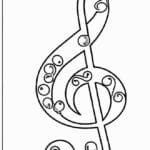 40+ Desenhos de Clave de Sol para Imprimir e Colorir/Pintar