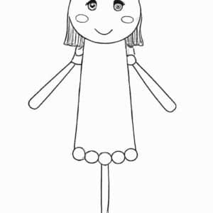 40+ Desenhos de Boneca Palito para Imprimir e Colorir/Pintar