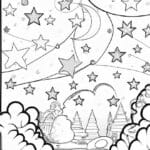 40+ Desenhos de Céu Estrelado para Imprimir e Colorir/Pintar