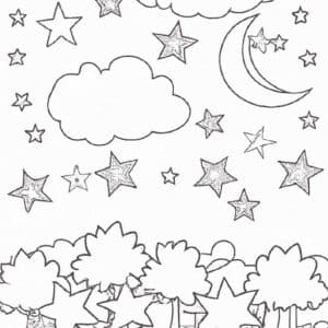 40+ Desenhos de Céu Estrelado para Imprimir e Colorir/Pintar