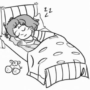 35+ Desenhos de Criança Dormindo para Imprimir e Colorir/Pintar