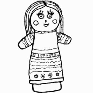 40+ Desenhos de Boneca Palito para Imprimir e Colorir/Pintar