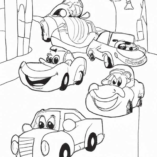 40+ Desenhos de Carros da Disney para Imprimir e Colorir/Pintar