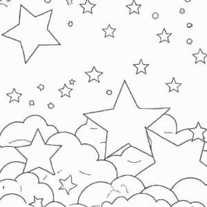 40+ Desenhos de Céu Estrelado para Imprimir e Colorir/Pintar