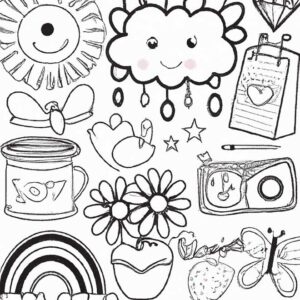 40+ Desenhos de Coisas Fofas para Imprimir e Colorir/Pintar
