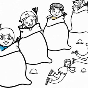 40+ Desenhos de Corrida de Saco para Imprimir e Colorir/Pintar