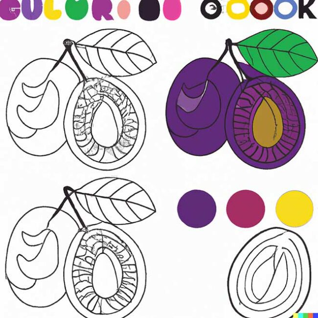 15+ Desenhos de Ameixa para Imprimir e Colorir/Pintar