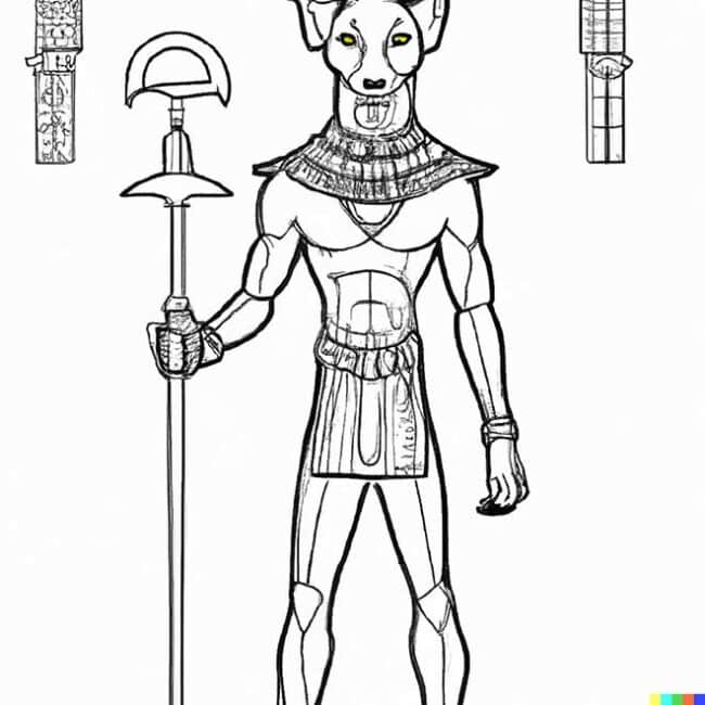 15+ Desenhos de Anúbis para Imprimir e Colorir/Pintar