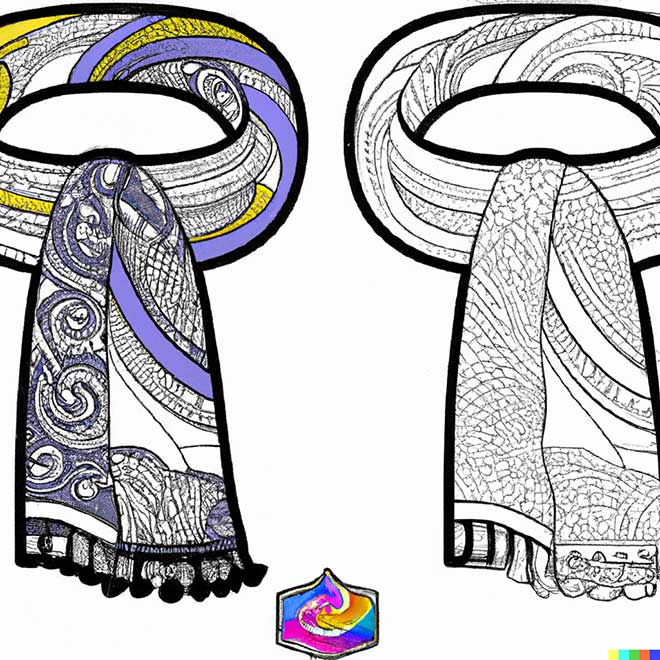 15+ Desenhos de Cachecol para Imprimir e Colorir/Pintar