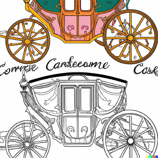 22+ Desenhos de Carruagem para Imprimir e Colorir/Pintar