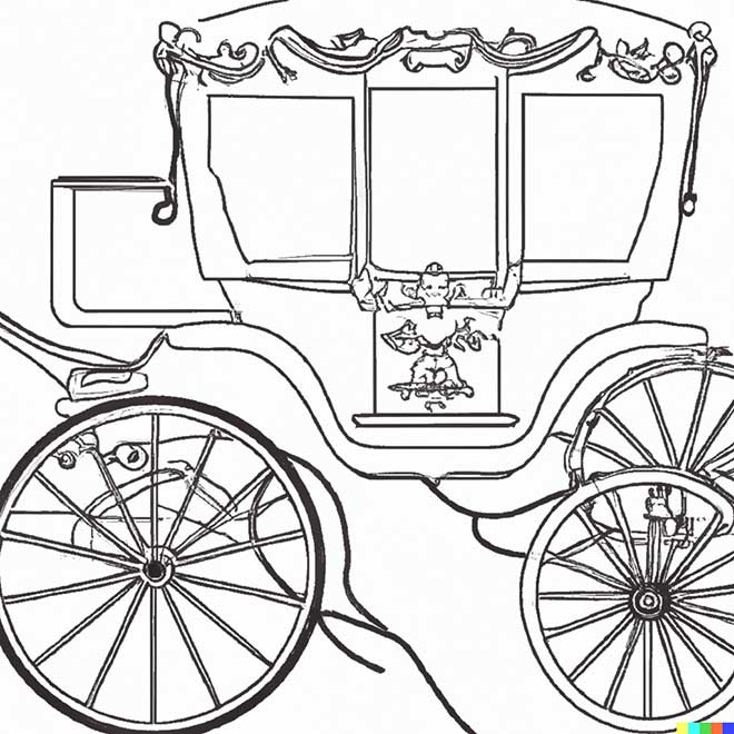 22+ Desenhos de Carruagem para Imprimir e Colorir/Pintar