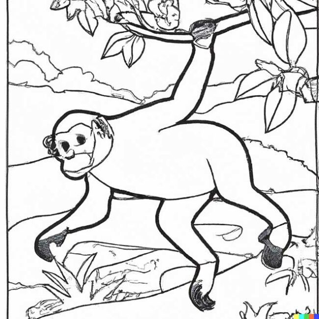 25+ Desenhos de Chimpanzé para Imprimir e Colorir/Pintar