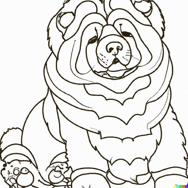 11+ Desenhos de Chow Chow para Imprimir e Colorir/Pintar
