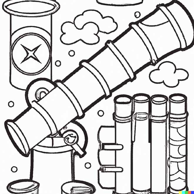 21+ Desenhos de Luneta para Imprimir e Colorir/Pintar