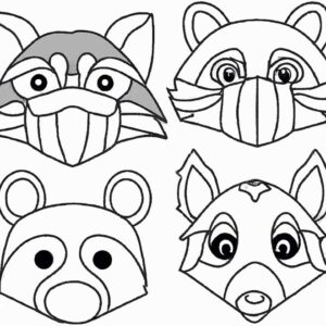 40+ Desenhos de Máscaras de Animais para Imprimir e Colorir/Pintar