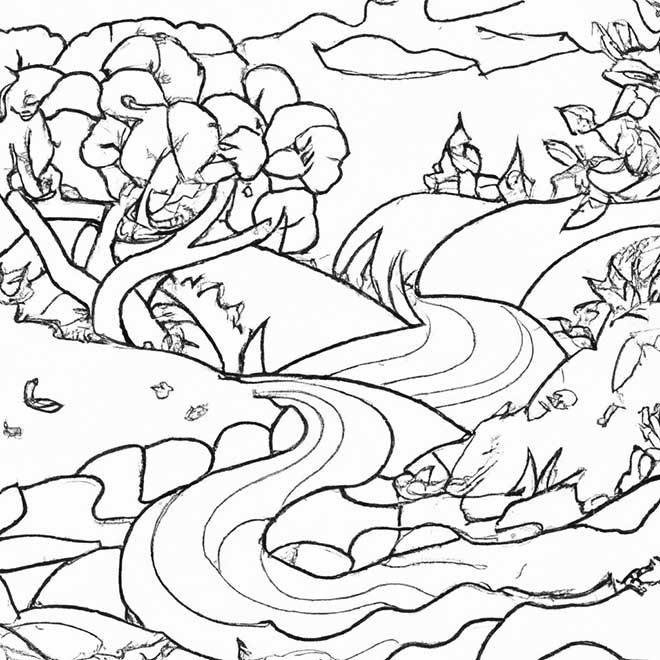 40+ Desenhos de Riacho para Imprimir e Colorir/Pintar (Grátis)