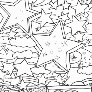 40+ Desenhos de Céu Estrelado para Imprimir e Colorir/Pintar