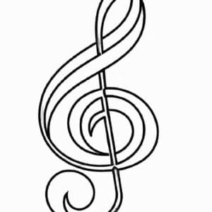 40+ Desenhos de Clave de Sol para Imprimir e Colorir/Pintar