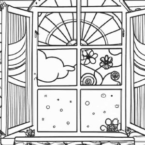 100+ Desenhos de Janela Aberta para Imprimir e Colorir/Pintar