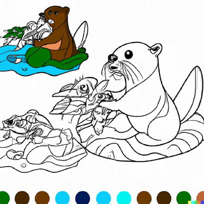 13+ Desenhos de Lontra para Imprimir e Colorir/Pintar