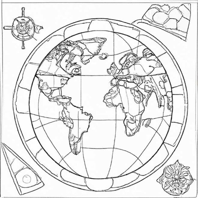 35+ Desenhos de Mapa Mundi para Imprimir e Colorir/Pintar