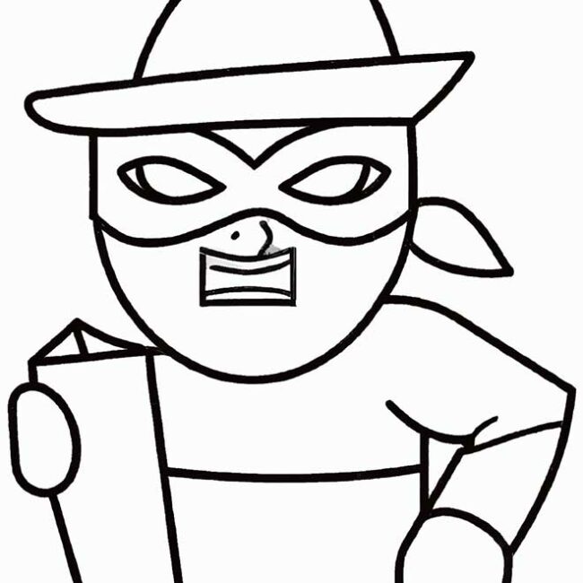 27+ Desenhos de Máscara de Ladrão para Imprimir e Colorir/Pintar