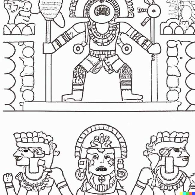 21+ Desenhos de Astecas para Imprimir e Colorir/Pintar