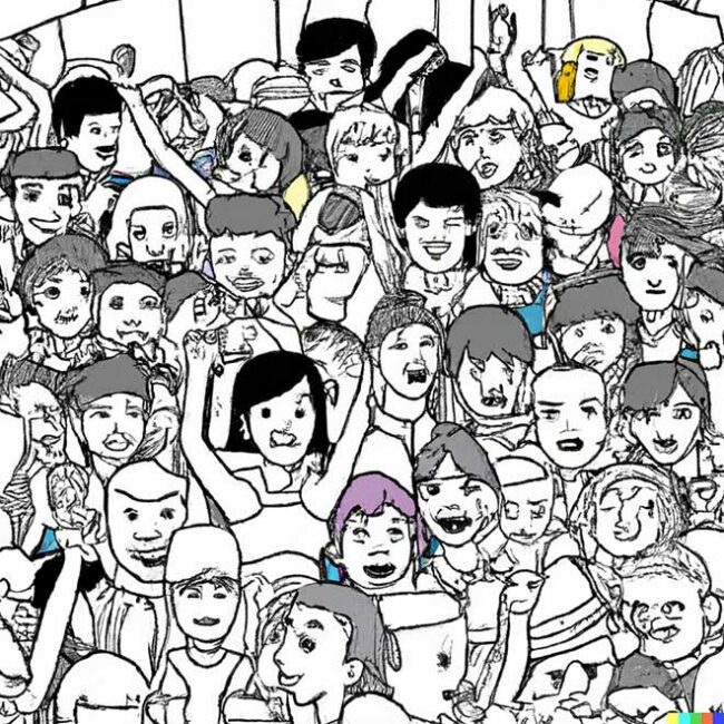 15+ Desenhos de Multidão para Imprimir e Colorir/Pintar