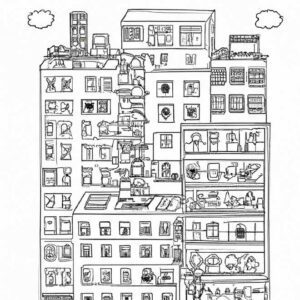 40+ Desenhos de Apartamento para Imprimir e Colorir/Pintar