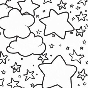 40+ Desenhos de Céu Estrelado para Imprimir e Colorir/Pintar