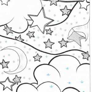 40+ Desenhos de Céu Estrelado para Imprimir e Colorir/Pintar